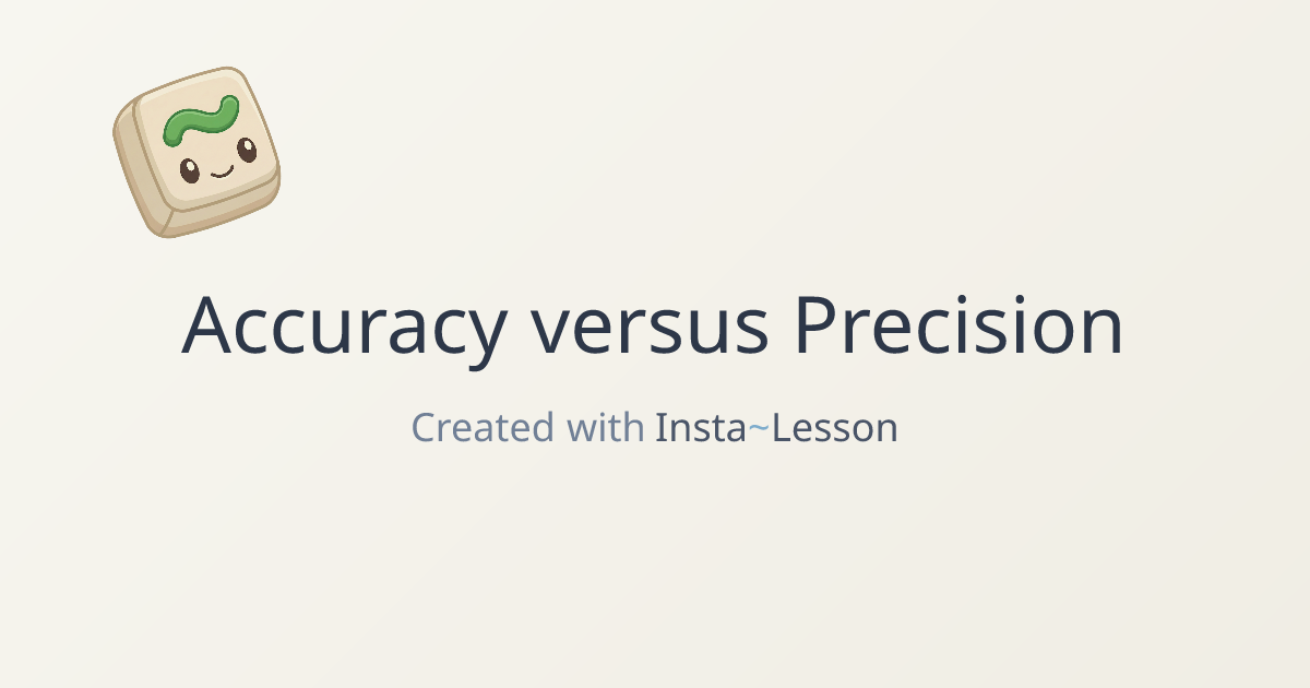 Accuracy Versus Precision Lesson Plan for Grade 11th Grade | Free ...