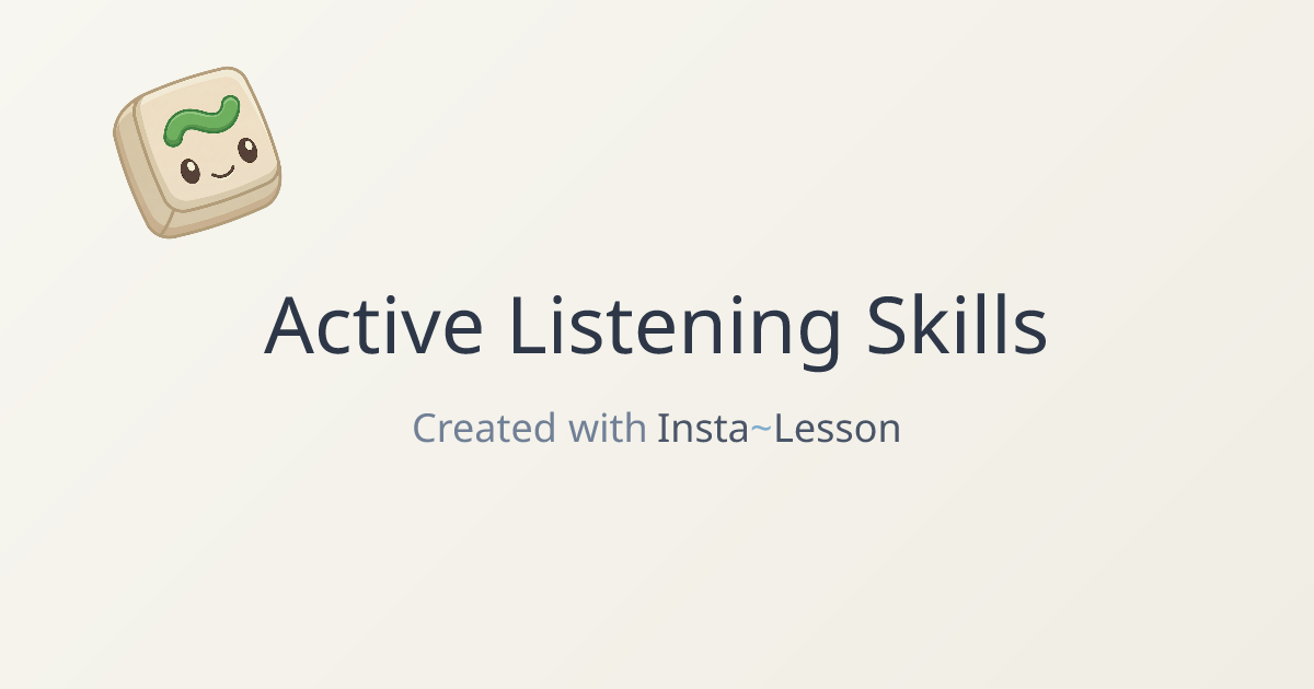 Active Listening Skills Lesson Plan for Grade 1 | Free ELA Lesson