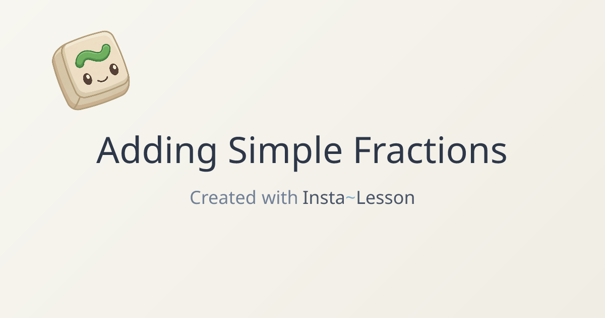 Adding fractions Lesson Plan for Grade 6 | Free Educational Lesson