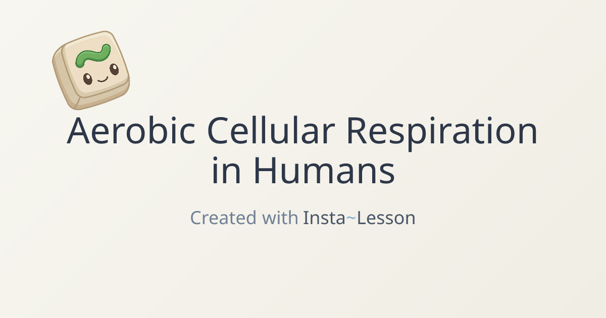 Aerobic Cellular Respiration In Humans Lesson Plan for Grade Unknown ...