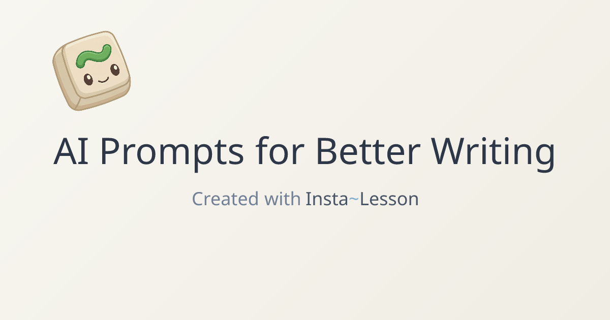 Ai Prompts For Better Writing Lesson Plan for Grade 10 | Free ELA Lesson