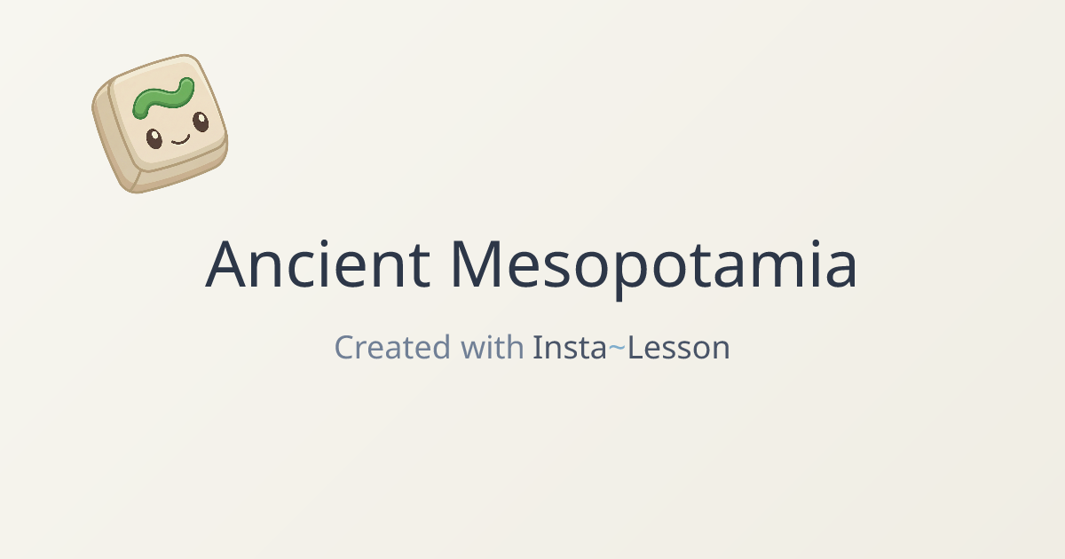 Ancient Mesopotamia Lesson Plan for Grade 5 | Free Social Studies Lesson
