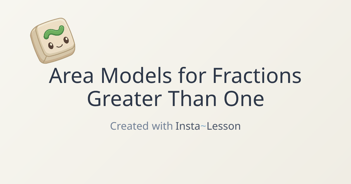 Area Models For Fractions Greater Than One Lesson Plan for Grade 4 ...