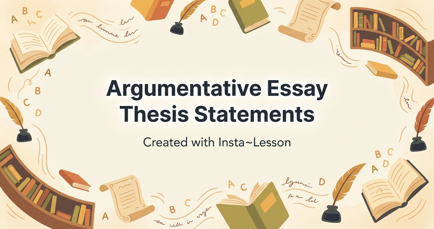 Argumentative Essay Thesis Statements Lesson Plan for Grade 6th Grade ...