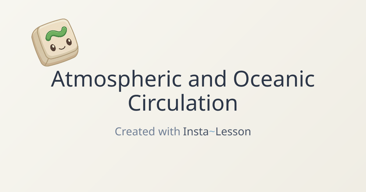 Atmospheric And Oceanic Circulation Lesson Plan for Grade 6 | Free ...