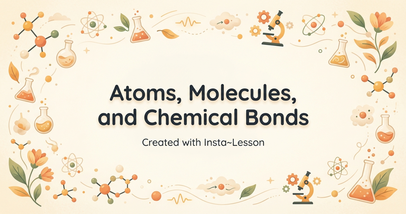 Atoms, Molecules, And Chemical Bonds Lesson Plan for Grade 12th Grade ...