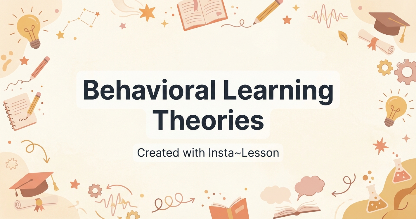 Behavioral Learning Theories Lesson Plan for Grade 11th Grade | Free ...