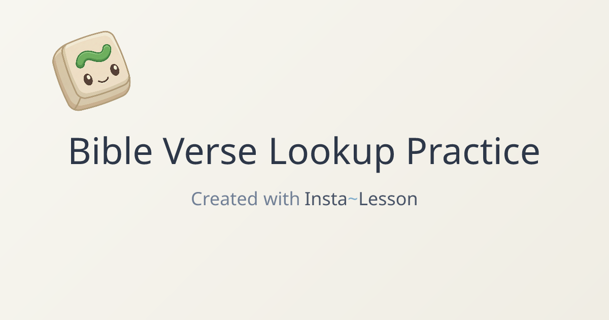 Give students practice looking up Bible stories using chapter and verse ...