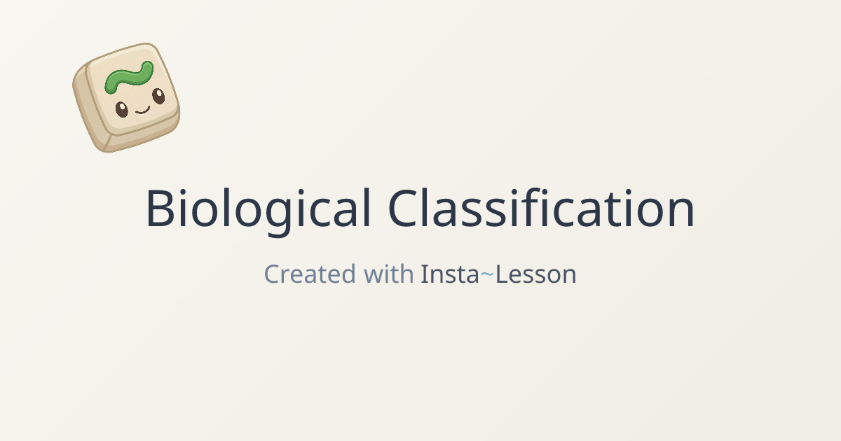 Biological Classification Lesson Plan for Grade 6 | Free Science Lesson