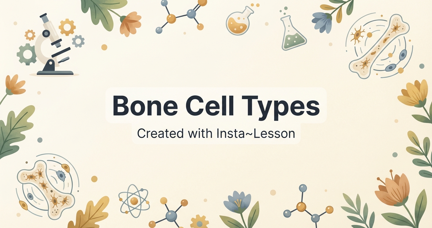 types of bone cells Lesson Plan for 11th Grade | Free Science Lesson