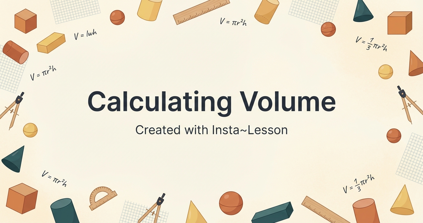 Calculating Volume Lesson Plan for Grade 9th Grade | Free Math Lesson