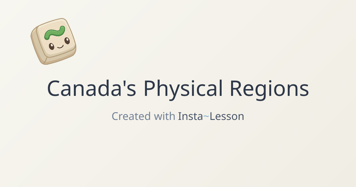 Canada's Physical Regions Lesson Plan for Grade 3 | Free Social Studies ...