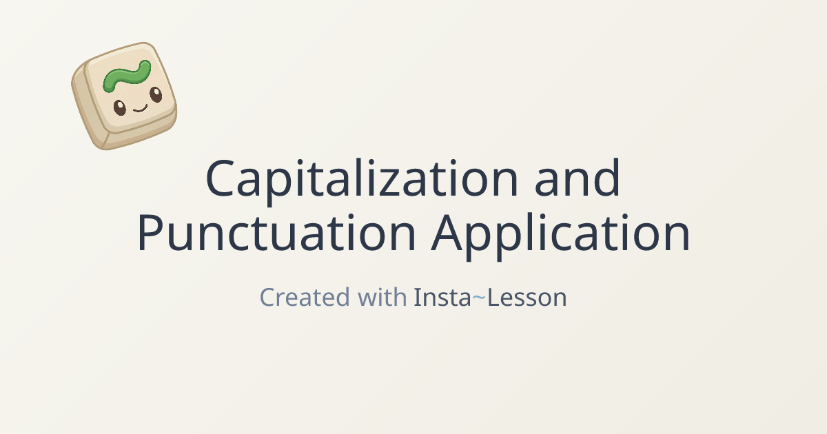 Capitalization And Punctuation Application Lesson Plan for Grade 3 ...