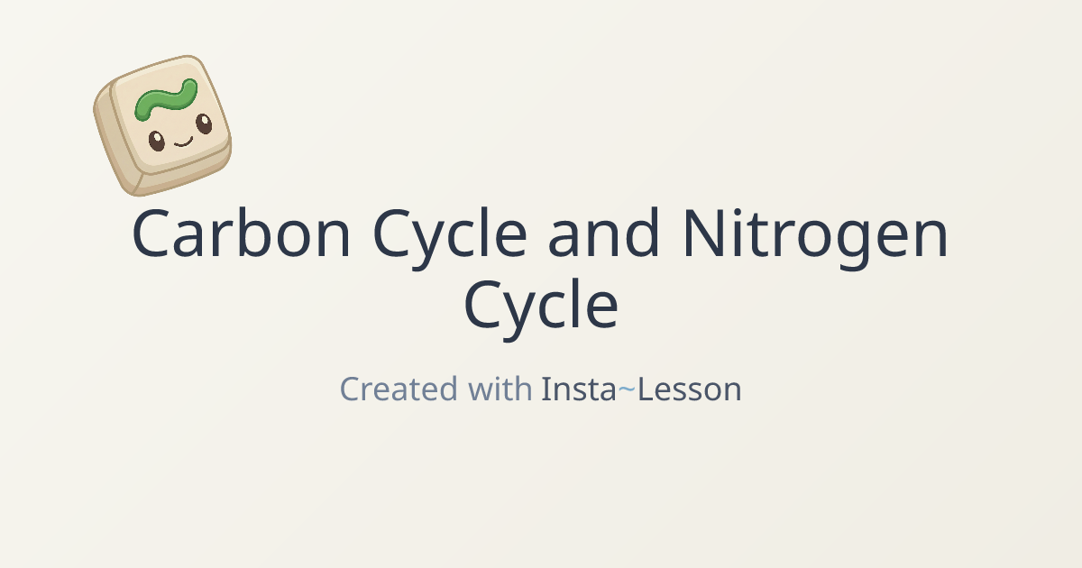 Carbon Cycle And Nitrogen Cycle Lesson Plan for Grade 8 | Free Science ...