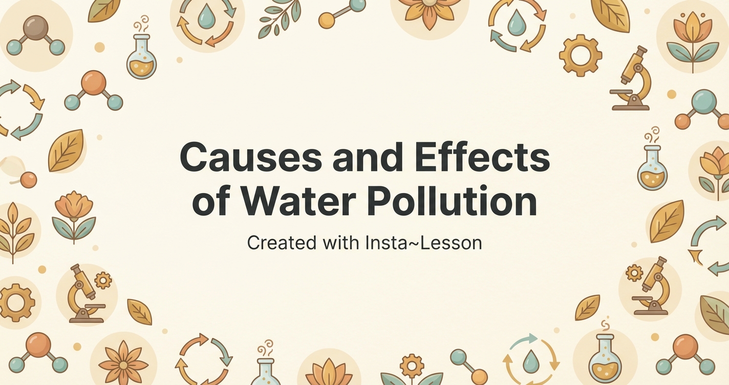 Causes And Effects Of Water Pollution Lesson Plan for Grade 6th Grade ...