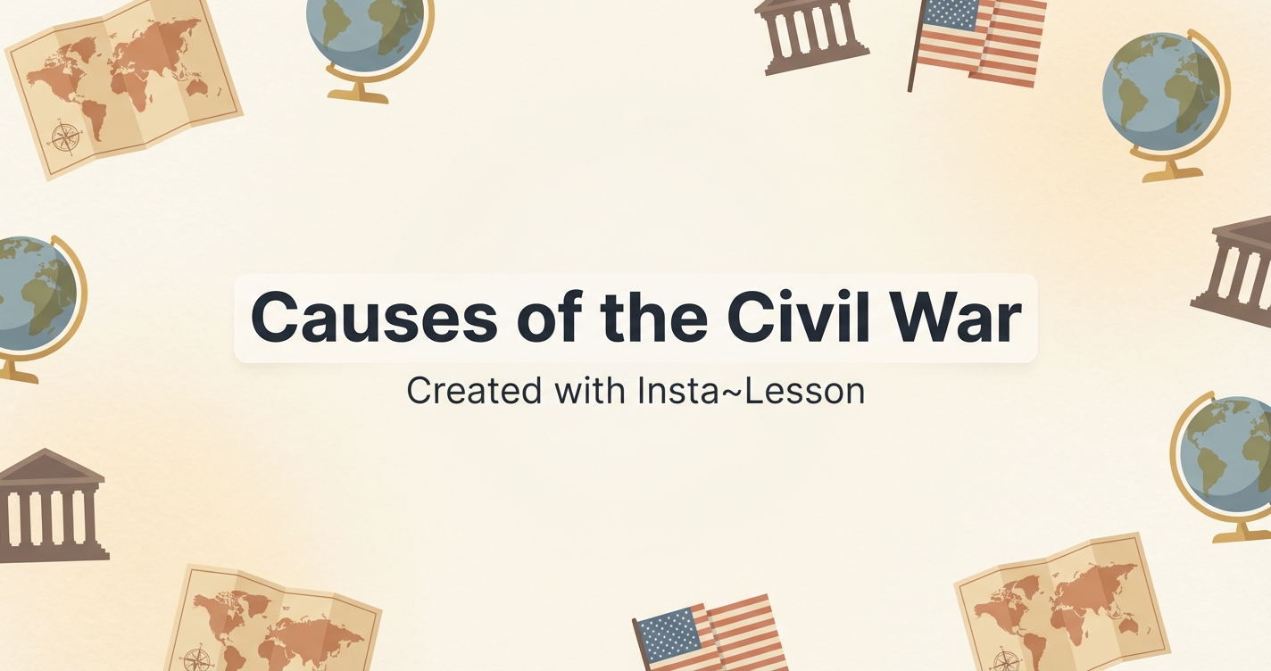 Causes Of The Civil War Lesson Plan for Grade 8th Grade | Free Social ...