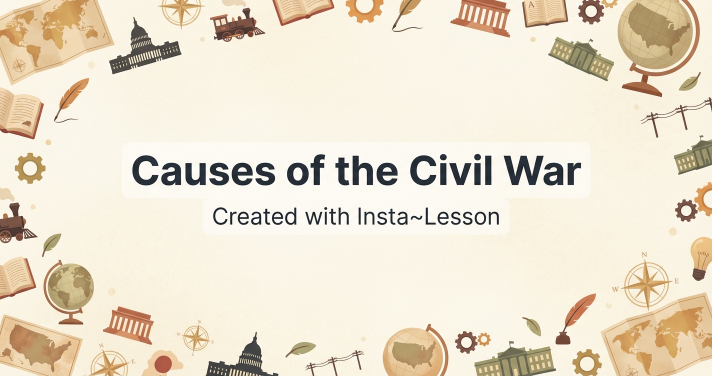 Causes Of The Civil War Lesson Plan for Grade 8th Grade | Free Social ...