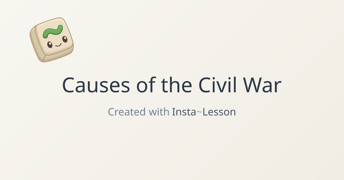 Events leading to the Civil war Lesson Plan for Grade 5 | Free ...