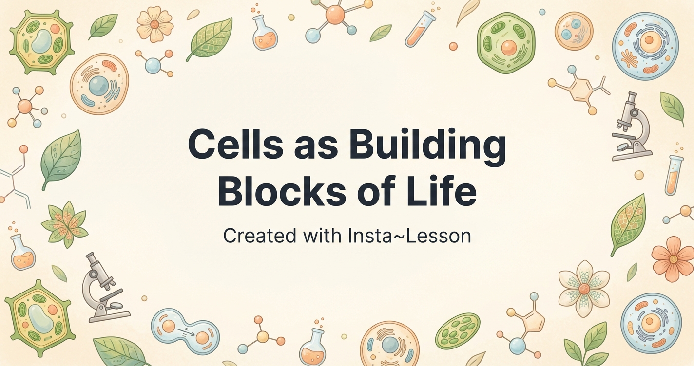 Cells As Building Blocks Of Life Lesson Plan for Grade 6th Grade | Free ...