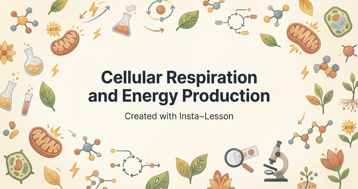 Cellular Respiration And Energy Production Lesson Plan for Grade 9th ...