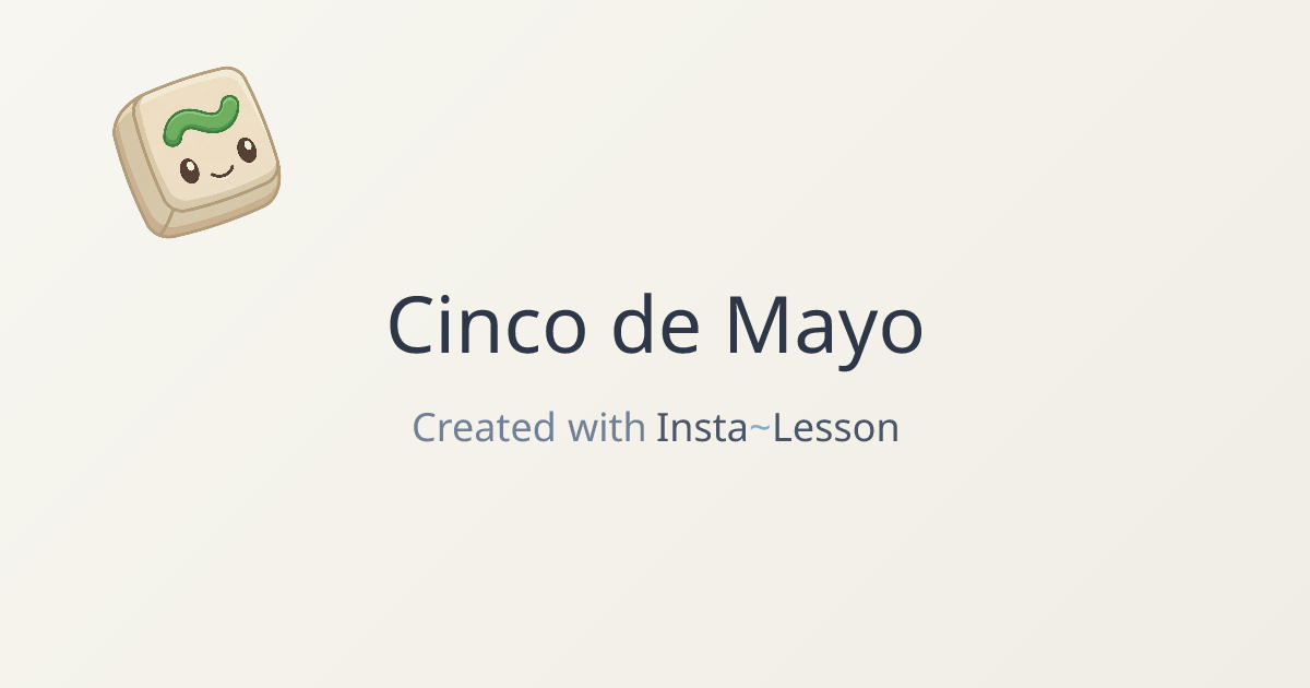 Cinco De Mayo Lesson Plan for Grade 8 | Free Social Studies Lesson