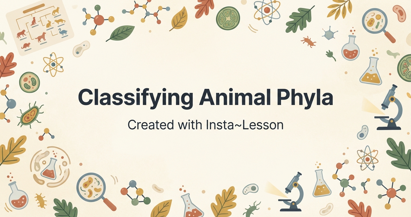 Classifying Animal Phyla Lesson Plan for Grade 7th Grade | Free Science ...