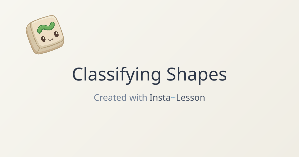 Classifying Shapes Lesson Plan for Grade 4 | Free Math Lesson