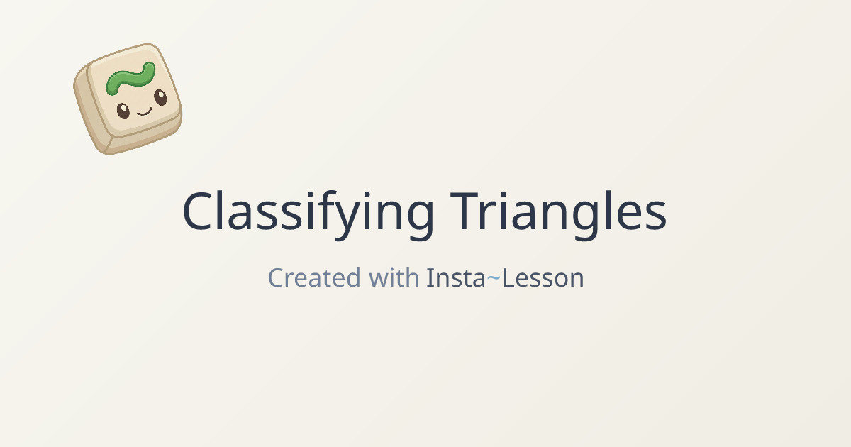 Classifying Triangles Lesson Plan for Grade 9th Grade | Free Math Lesson