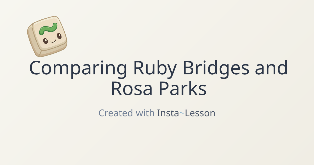 Comparing Ruby Bridges And Rosa Parks Lesson Plan for Grade Unknown ...