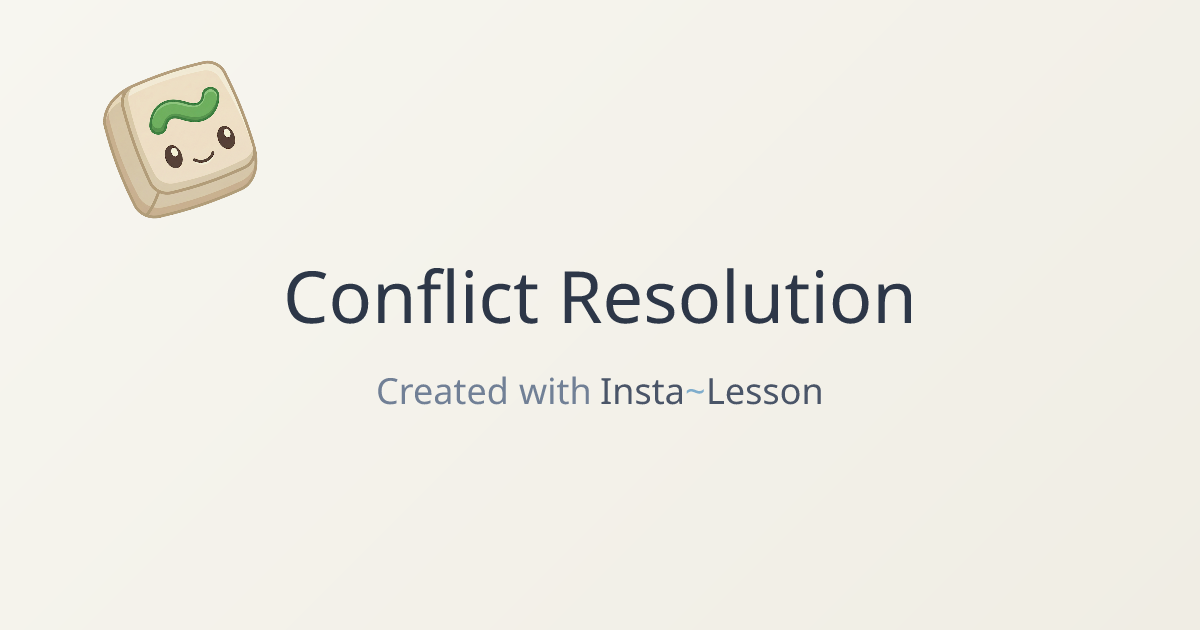 Resolving conflicts Lesson Plan for Grade 6 | Free Educational Lesson