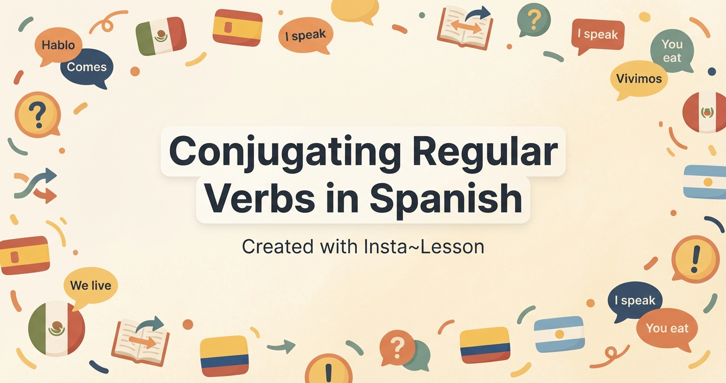 Conjugating Regular Verbs In Spanish Lesson Plan for Grade 9th Grade ...