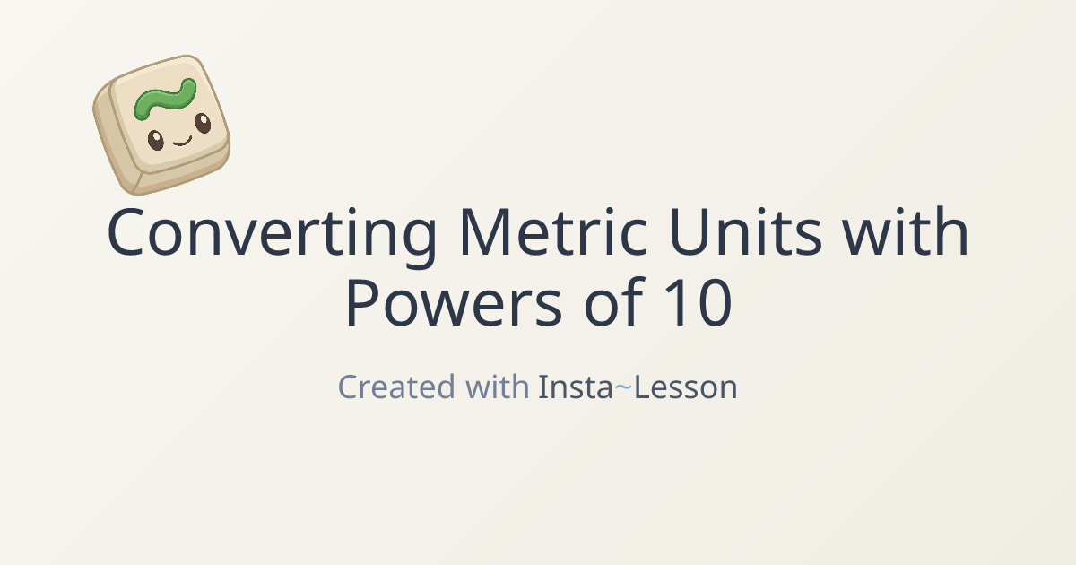 Converting Metric Units With Powers Of 10 Lesson Plan for Grade Unknown ...