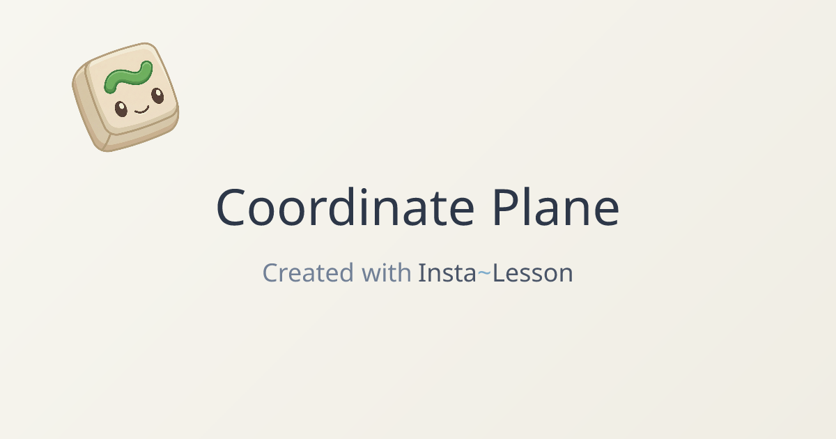 Coordinate Plane Lesson Plan for Grade 4 | Free Math Lesson