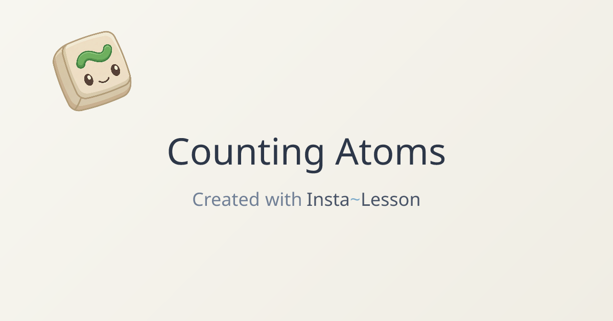 Counting Atoms Lesson Plan for Grade 7 | Free Science Lesson