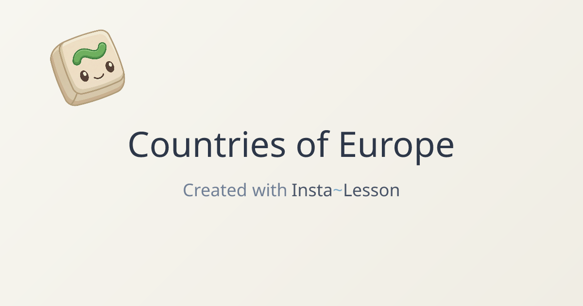Countries Of Europe Lesson Plan for Grade Unknown Grade | Free Social ...