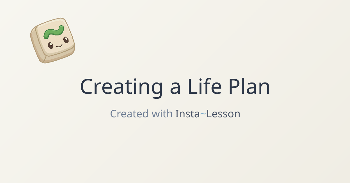 Creating A Life Plan Lesson Plan for Grade 8 | Free Career & Technical ...