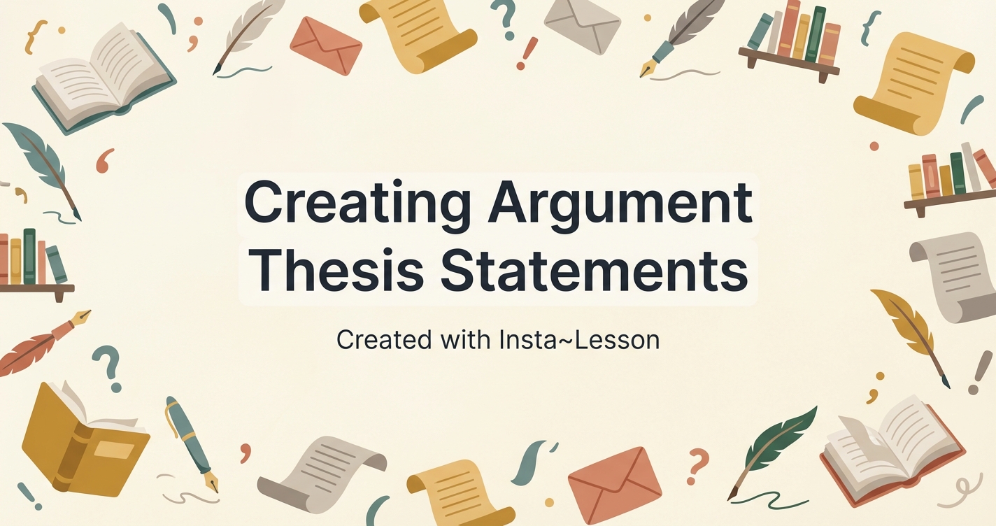 Creating Argument Thesis Statements Lesson Plan for Grade 9th Grade ...