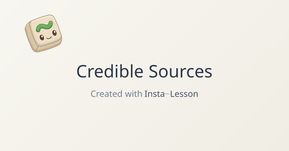 Credible Sources Lesson Plan for Grade 9 | Free ELA Lesson