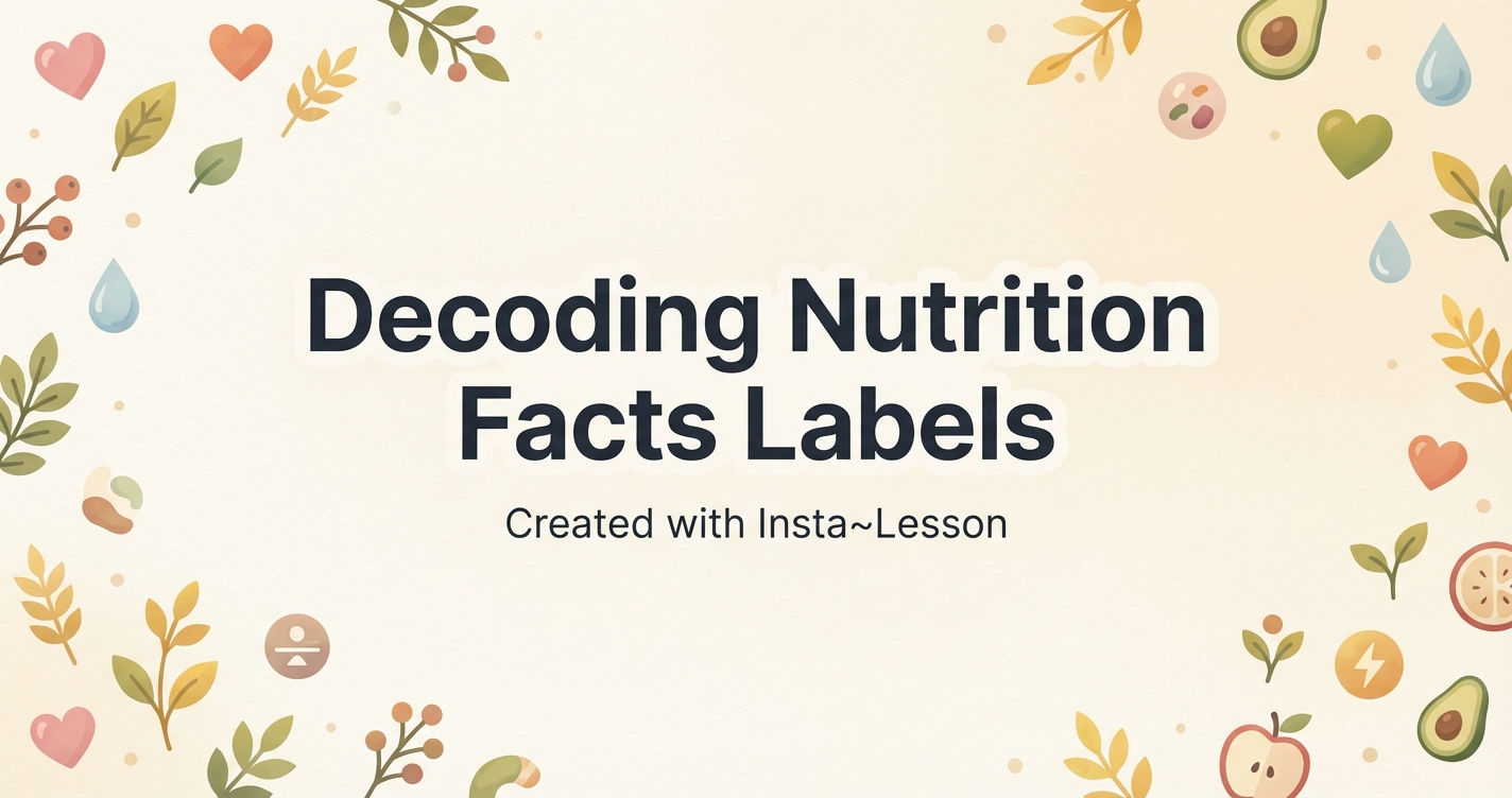 Decoding Nutrition Facts Labels Lesson Plan for Grade 10th Grade | Free ...