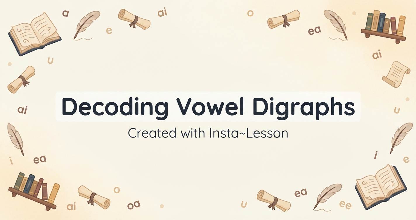 Decoding Vowel Digraphs Lesson Plan for Grade 1st Grade | Free ELA Lesson