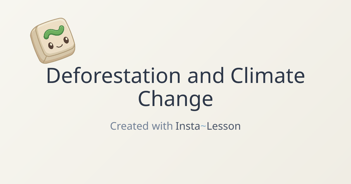 Deforestation And Climate Change Lesson Plan for Grade Unknown Grade ...