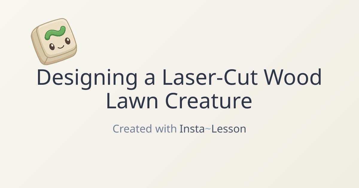 A lawn creature built on Fusion 360 that is built out of 2d laser cut ...