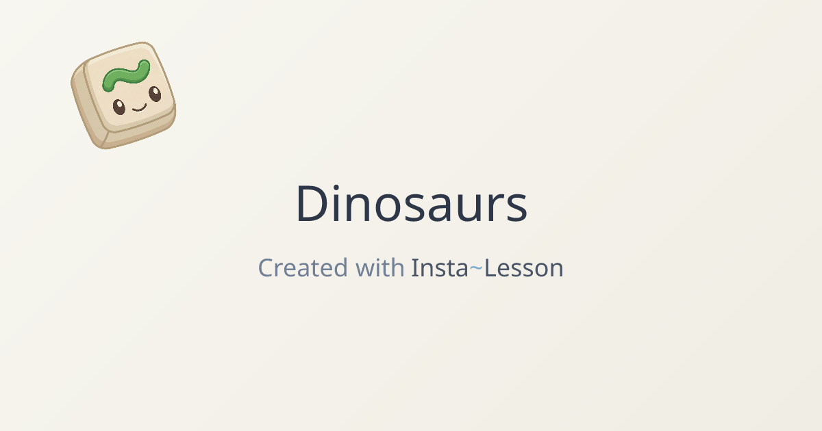 Dinosaurs Lesson Plan for Grade 2 | Free Science Lesson