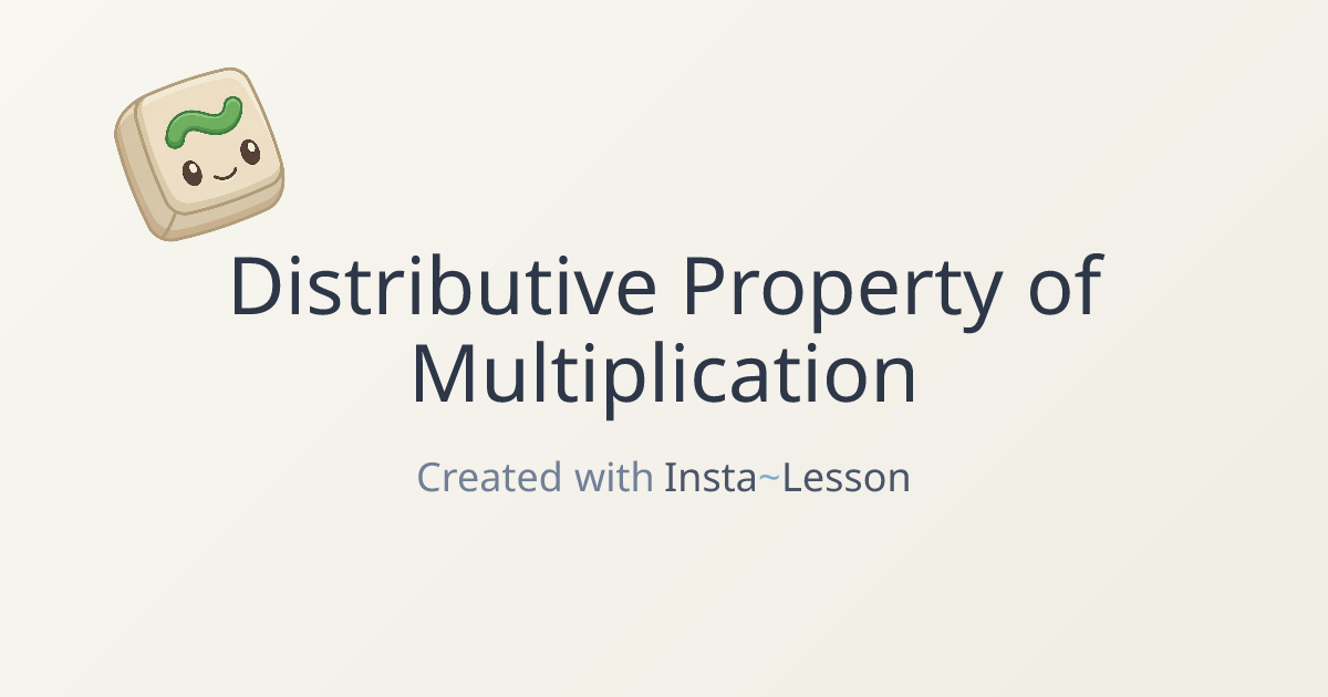 Distributive property of multiplication Lesson Plan for Unknown Grade ...