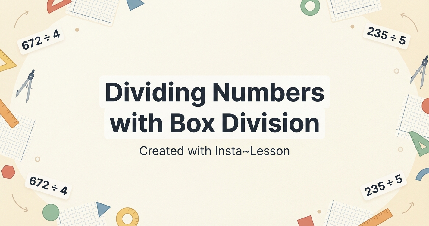 Dividing Numbers With Box Division Lesson Plan for Grade 9th Grade ...