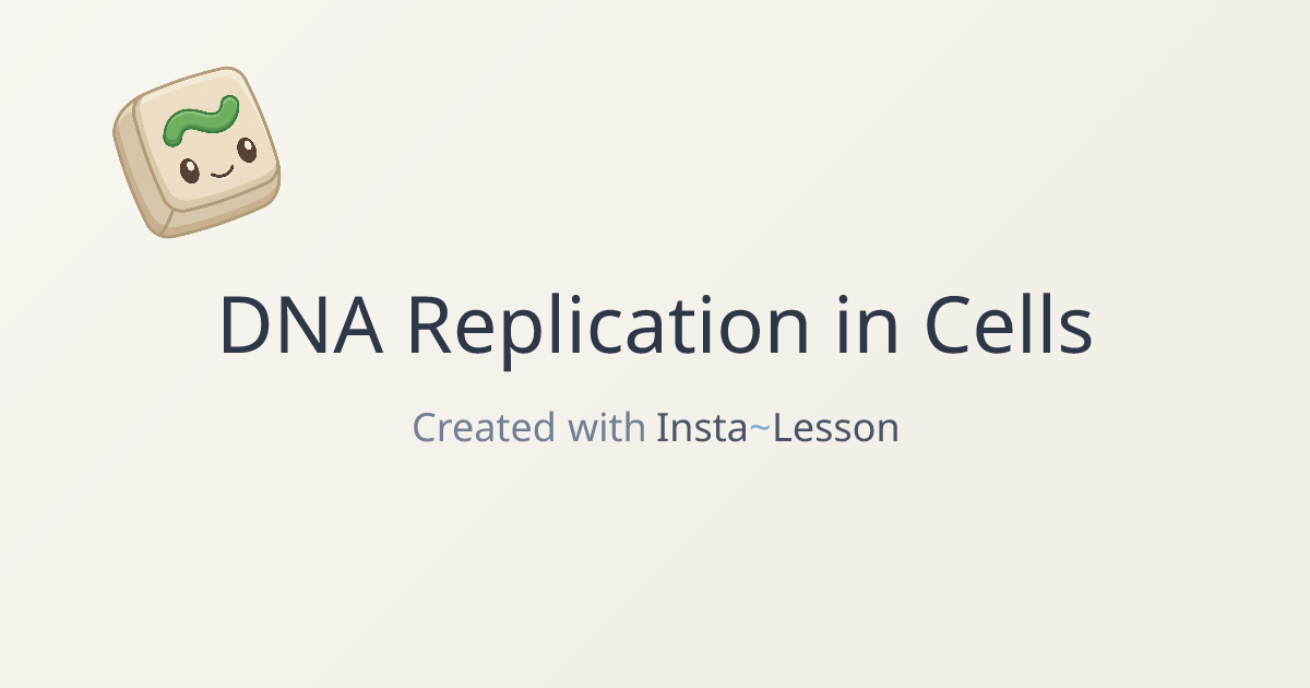 Dna Replication In Cells Lesson Plan for Grade 8 | Free Science Lesson