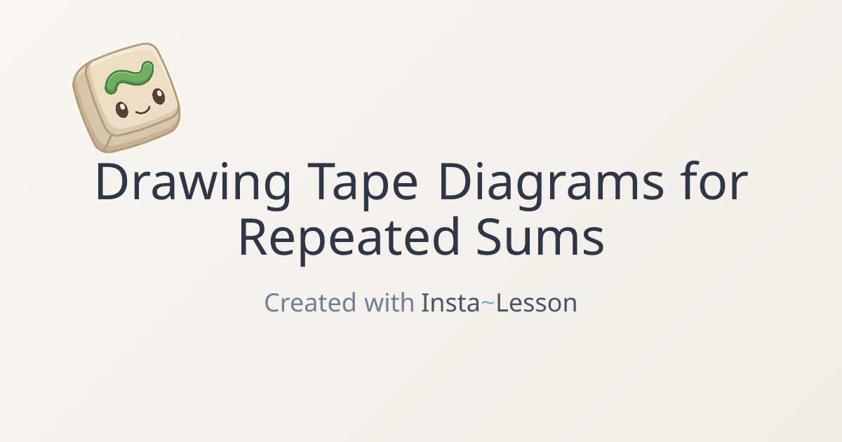 Drawing Tape Diagrams For Repeated Sums Lesson Plan for Grade 6 | Free ...