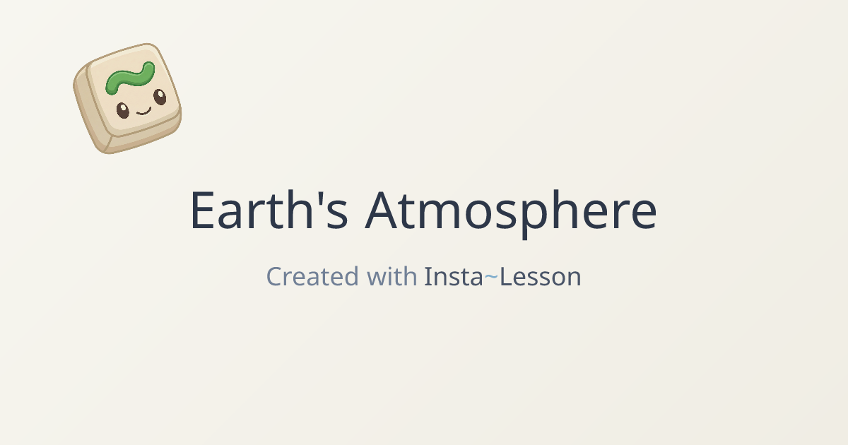 Earth's Atmosphere Lesson Plan for Grade 6 | Free Science Lesson
