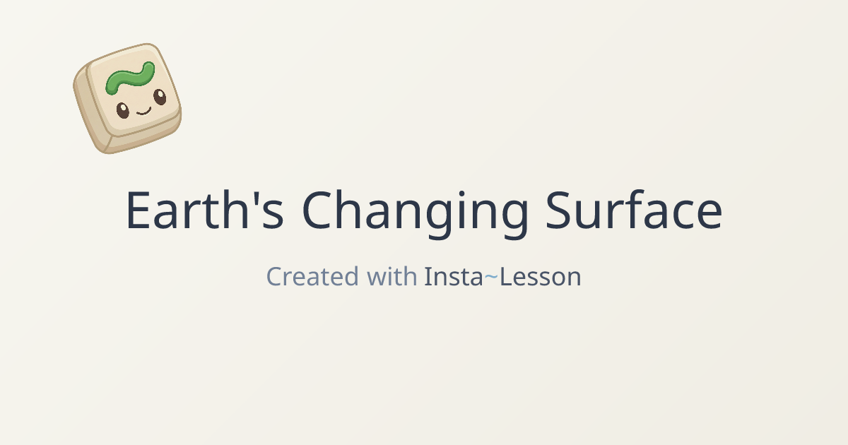 Earth's Changing Surface Lesson Plan for Grade 7 | Free Science Lesson