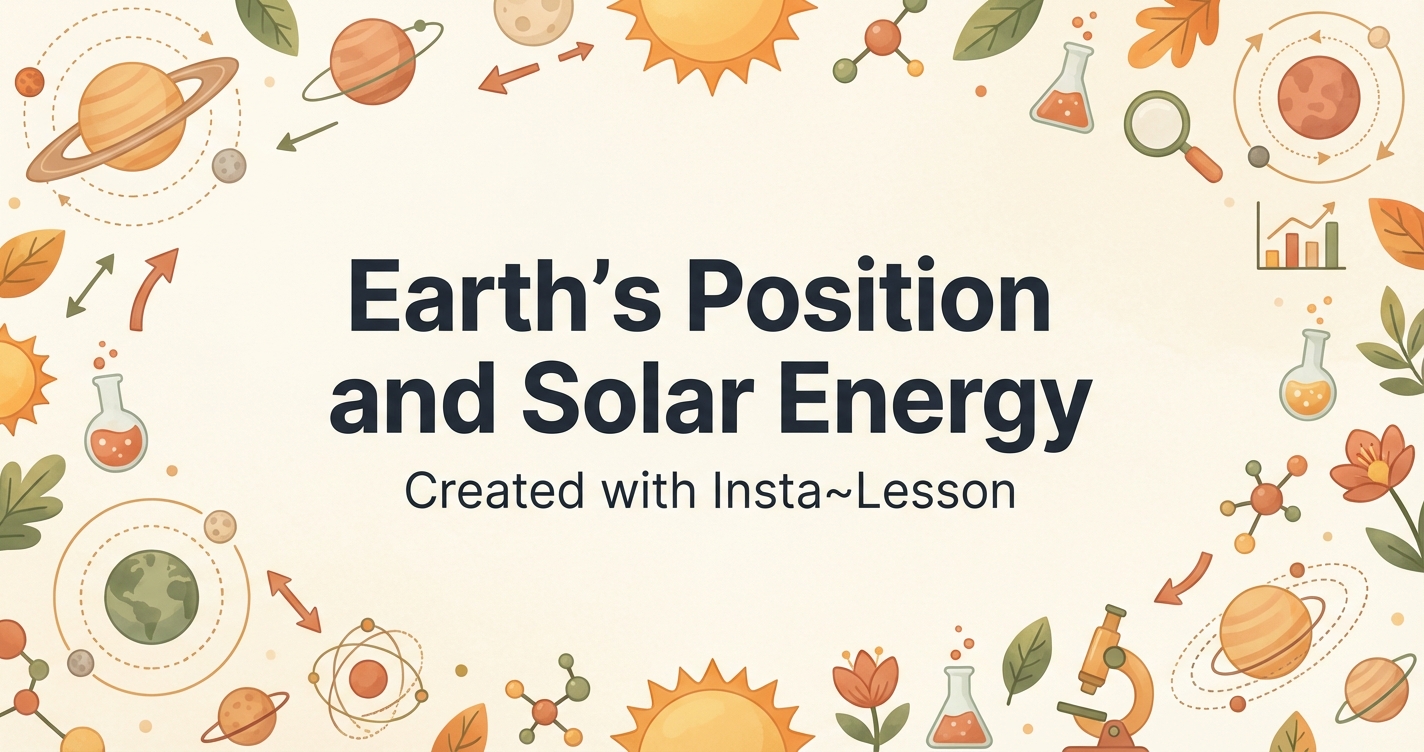 Earth's Position And Solar Energy Lesson Plan for Grade 11th Grade ...